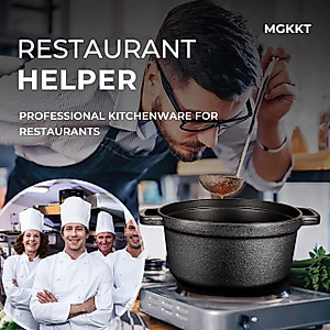 Pre-Seasoned Cast Iron 2-In-1 Heavy-Duty 5.5qt Dutch Oven With Skillet Lid Set, Oven,Grill, Stove Top, BBQ and Induction Safe