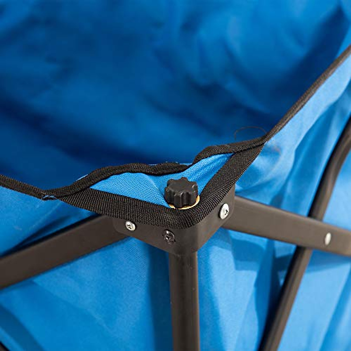 Sunjoy Collapsible Wagon with 255L Large Capacity, Utility Foldable Wagon Cart, Heavy Duty Beach Wagon with Big Wheels, Portable Garden Cart for Camping Fishing Sports Shopping, Blue