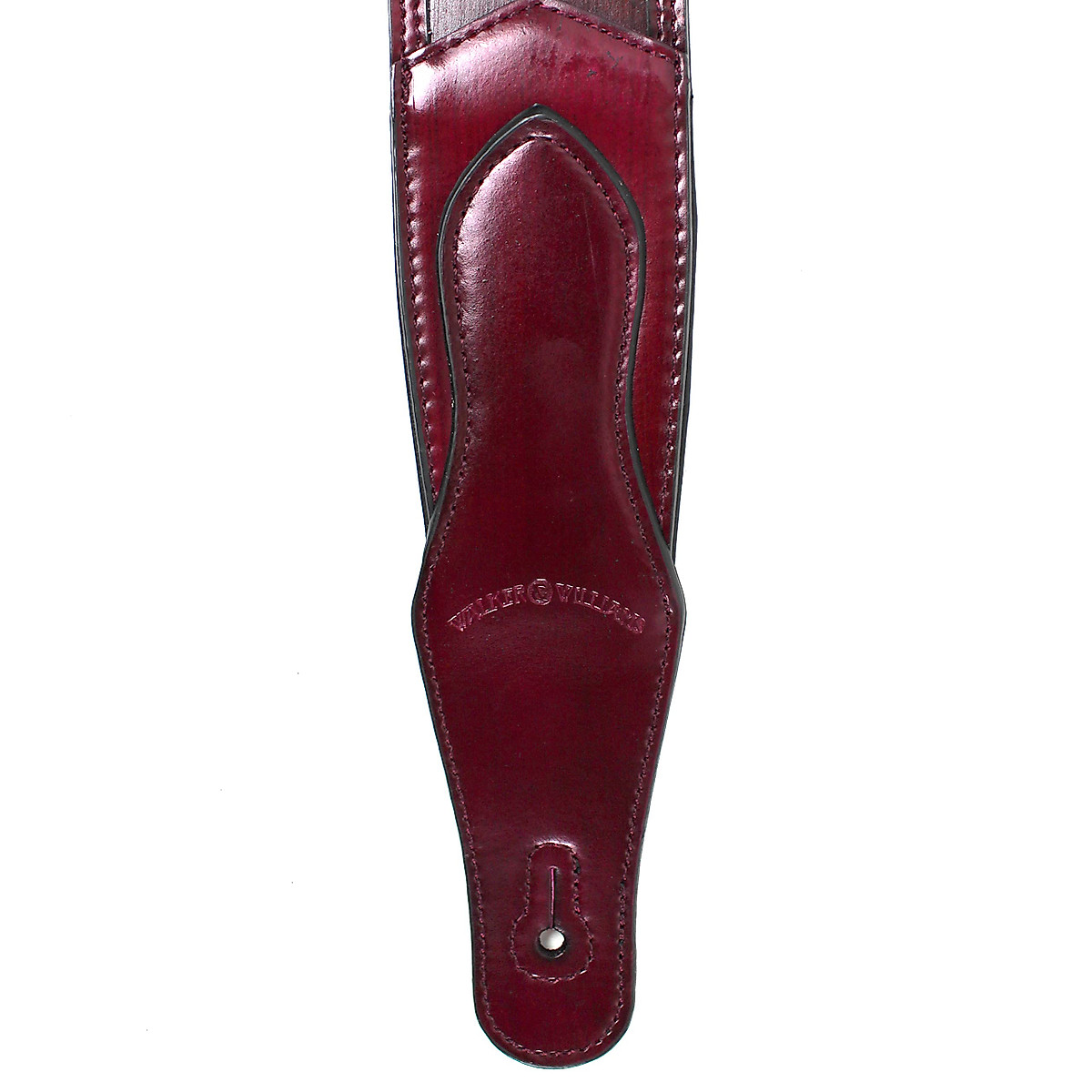 Walker & Williams LID-06 Sangria Purple Leather Padded Guitar Strap with Western Floral Tooling