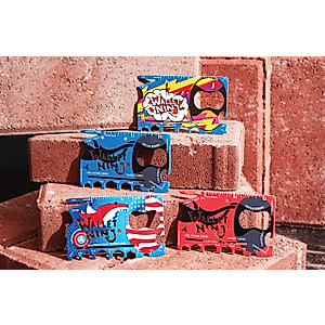 Wallet Ninja Multitool Card – 18 in 1 Credit Card Size Multi-Tool for Quick Repairs, EDC Survival Gear, Bottle Opener, Camping – Cool Gadget and Stocking Stuffer (Blue)