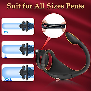 APP Controlled Vibrating Cock Ring with Mini Bullet - Remote Control Prostate Sex Toy and Anal Plug for Men