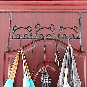 SHIMAJEE Animal Hanger Rack ( Set of 2 ) Over The Door Hanger Rack, Decorative Metal Door Hanger Holder for Coats, Clothes, Hats (Black)