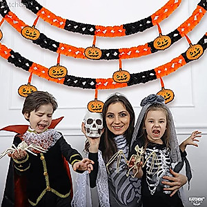 Halloween Pumpkin Garland - 10 Feet, 2 Pieces | Halloween Banner for Mantle | Halloween Garland, Halloween Birthday Party Decorations | I Smell Kids Halloween Decorations | Halloween Party Decorations