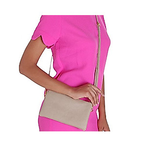 Humble Chic Vegan Leather Wristlet Wallets for Women, Phone Clutch or Small Purse Crossbody Bag, Includes Adjustable Shoulder and Wrist Straps, Tan, Nude, Beige