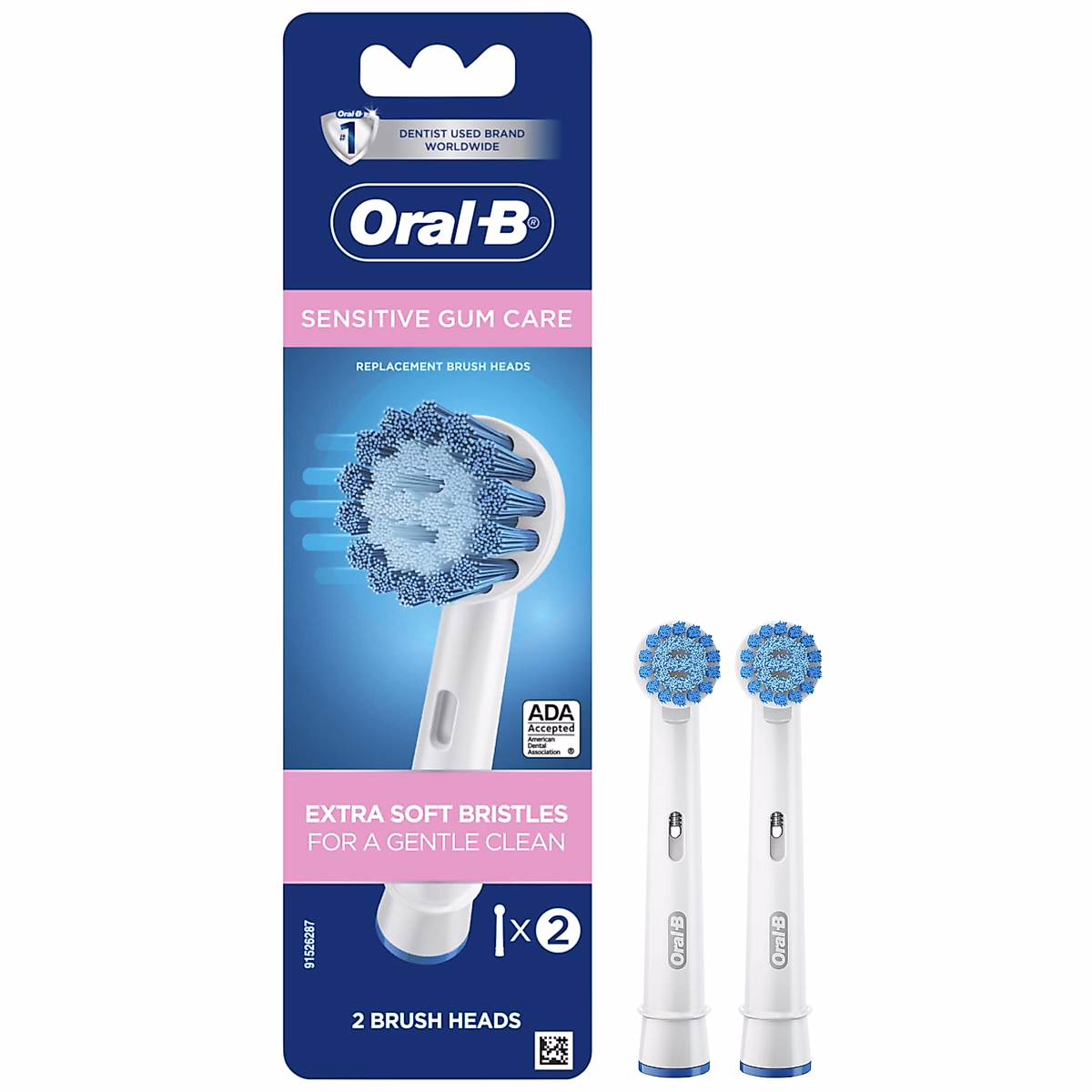 Oral-B Sensitive Gum Care Electric Toothbrush Replacement Brush Heads Refill, 2 Count