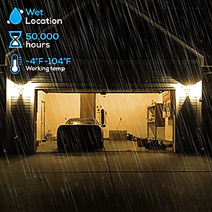 LEONLITE Motion Sensor Flood Light, UL & ES Listed, LED Security Lights Dusk to Dawn, Outdoor Floodlighting Fixture, Adjustable Dual Heads, 1400lm, IP65 Waterproof, 3000K Warm White, Bronze