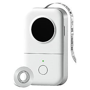 Memoking Label Maker Machine with Tape D30 Small Portable Inkless Handheld USB Label Printer for Clear Label, Document, Kitchen, Compatible with Smartphone and Tablet, with 12x40mm Label, White