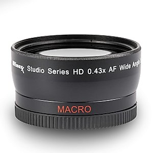 58mm 0.43x Wide Angle (w/Macro) High Definition Lens for DSLR Canon EOS Rebel 70D 77D 80D 90D T8i T7 T7i T6i T6s T6 T5i T5 T4i T3i T100 SL1 SL2 SL3 & More