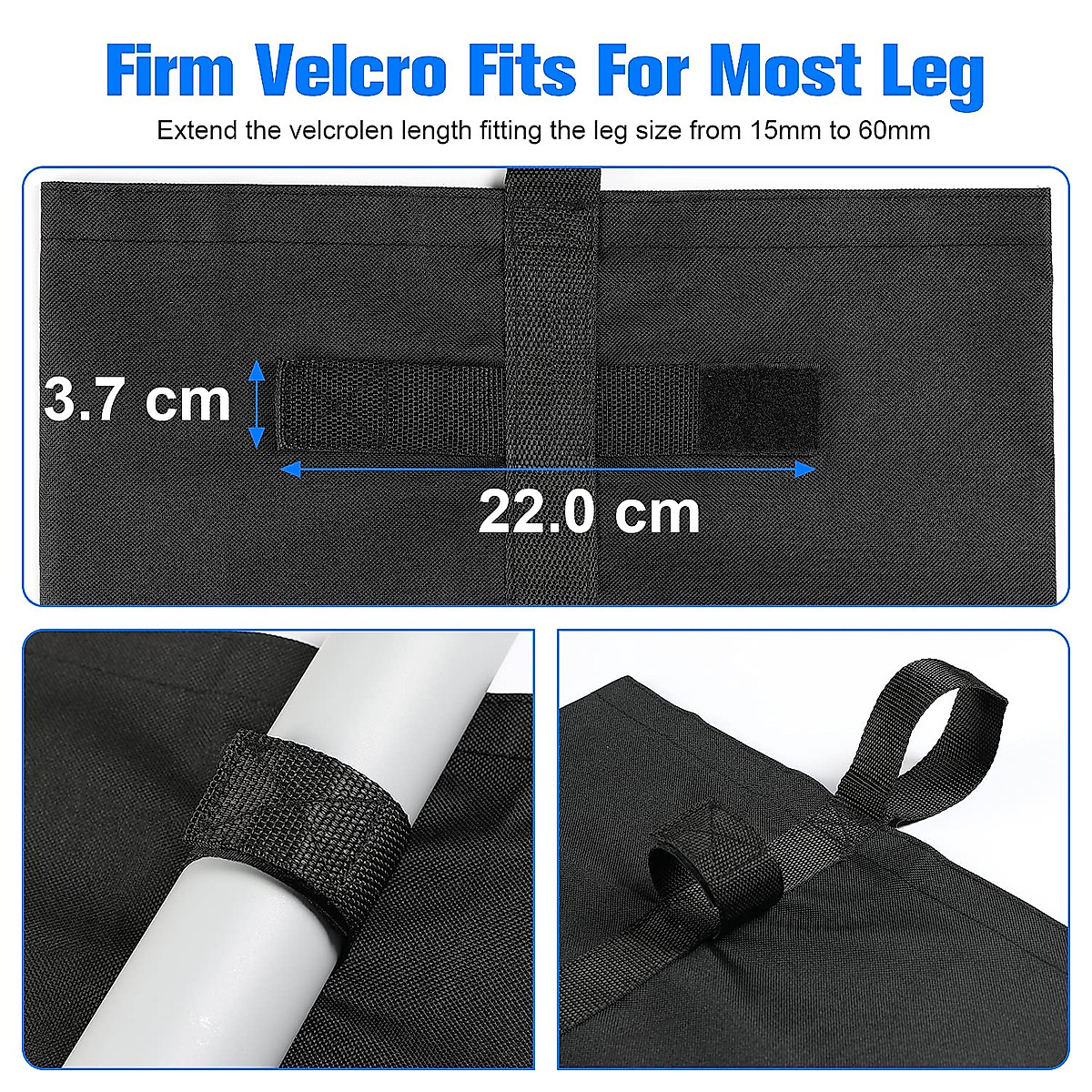 FINEST+ Canopy Weights 4 Pcs, Tent Weights for Legs,1680D Waterproof UV Protection Pop up Canopy Tent Weights Bag, Sand Bags for Any Pop Up Tent Gazebo Canopy Outdoor Sun Shelter Umbrella Pool Ladder