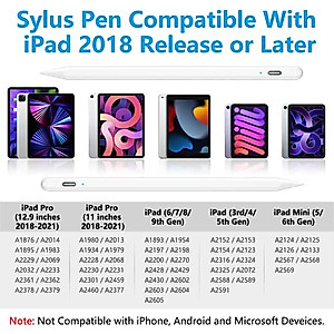 Stylus Pen for iPad, Apple Pencil for iPad 10th/9th Generation, iPad Pro 11 & 12.9 inch, iPad Pencil Compatible with (2018-2022) Apple iPad Air 5th/4th/3rd Gen, Mini 6th/5th Gen, iPad 8th/7th/6th Gen