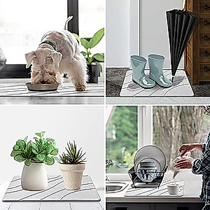 Stone Bath Mat for Bathroom Absorbent Diatomaceous Earth Bath Mat Large Non-slip Quick Drying Stone Shower Mat Easy to Clean Fast Self Drying Stone Slab Natural Crushed Stone and Algae Bath Mat