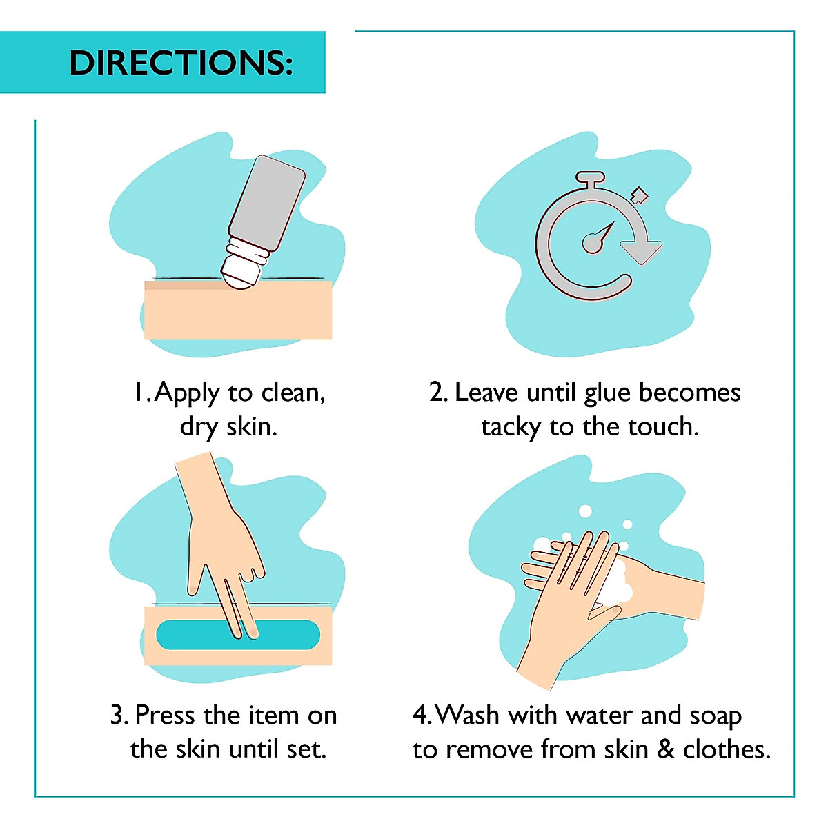 IT Holds Roll On Body Adhesive, Sweat Resistant, for Oily and Dry Skin, Clear & Non-Toxic- 2.0 Ounce Made in USA