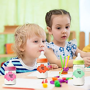 Baby Bottle Labels for Daycare,Original Flower Design for Write and Reuse Baby Bottle Labels 6 Packs use to fit for Dr.Brown 4 Ounce and All Other Bottles