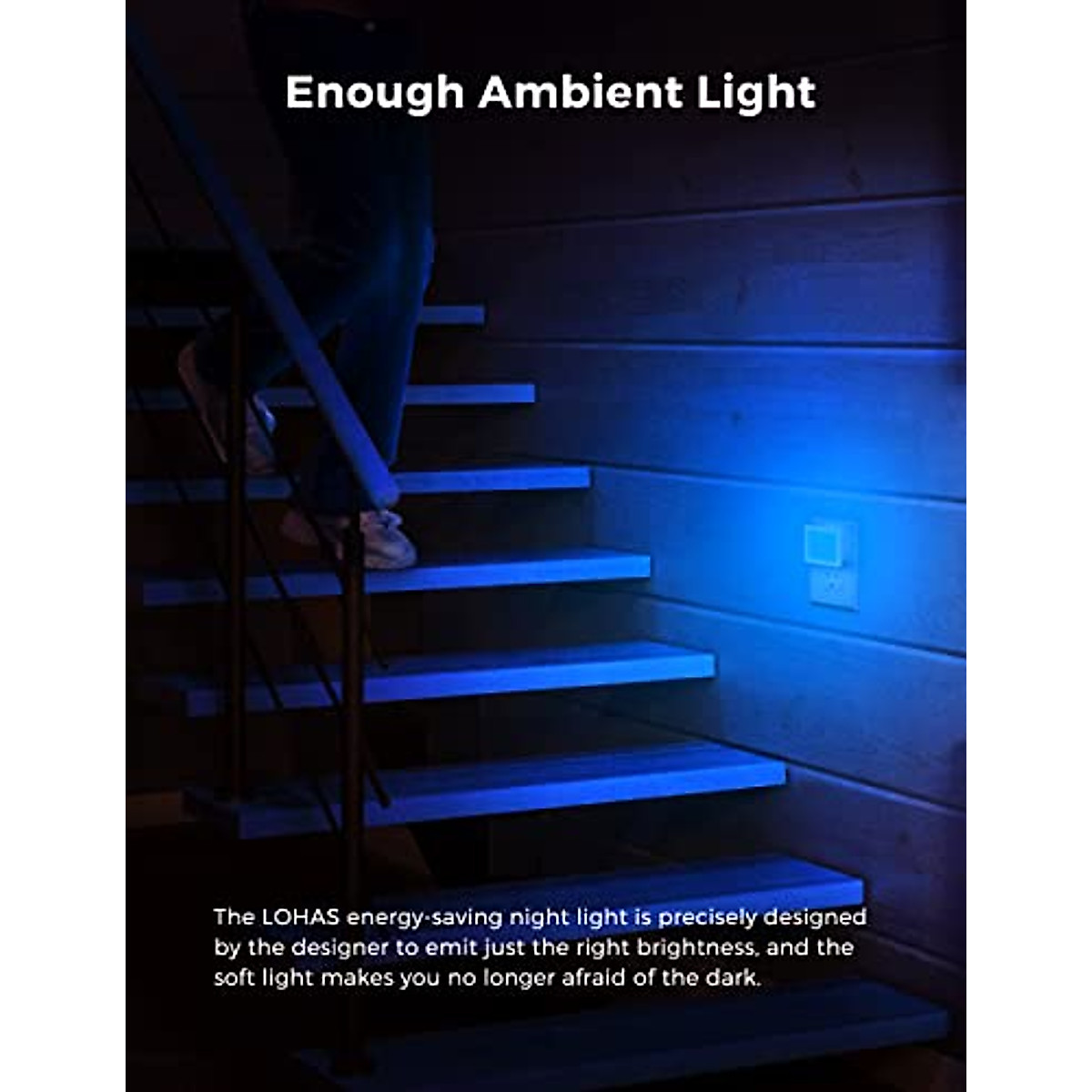 LOHAS Blue LED Night Lights, 4 Pack Dusk to Dawn Sensor Blue Plug into Wall Light for Kids, Blue Plug in Night Light, Auto On/Off Nightlight Ideal for Home Decor, Kid’s Room, Bedroom, Kitchen, Hallway