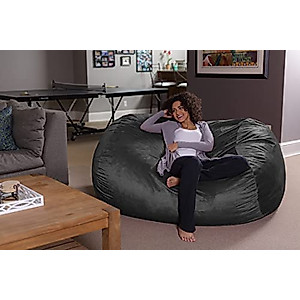 Sofa Sack - Plush Bean Bag Sofas with Super Soft Microsuede Cover - XL Memory Foam Stuffed Lounger Chairs For Kids, Adults, Couples - Jumbo Bean Bag Chair Furniture - Charcoal 6'