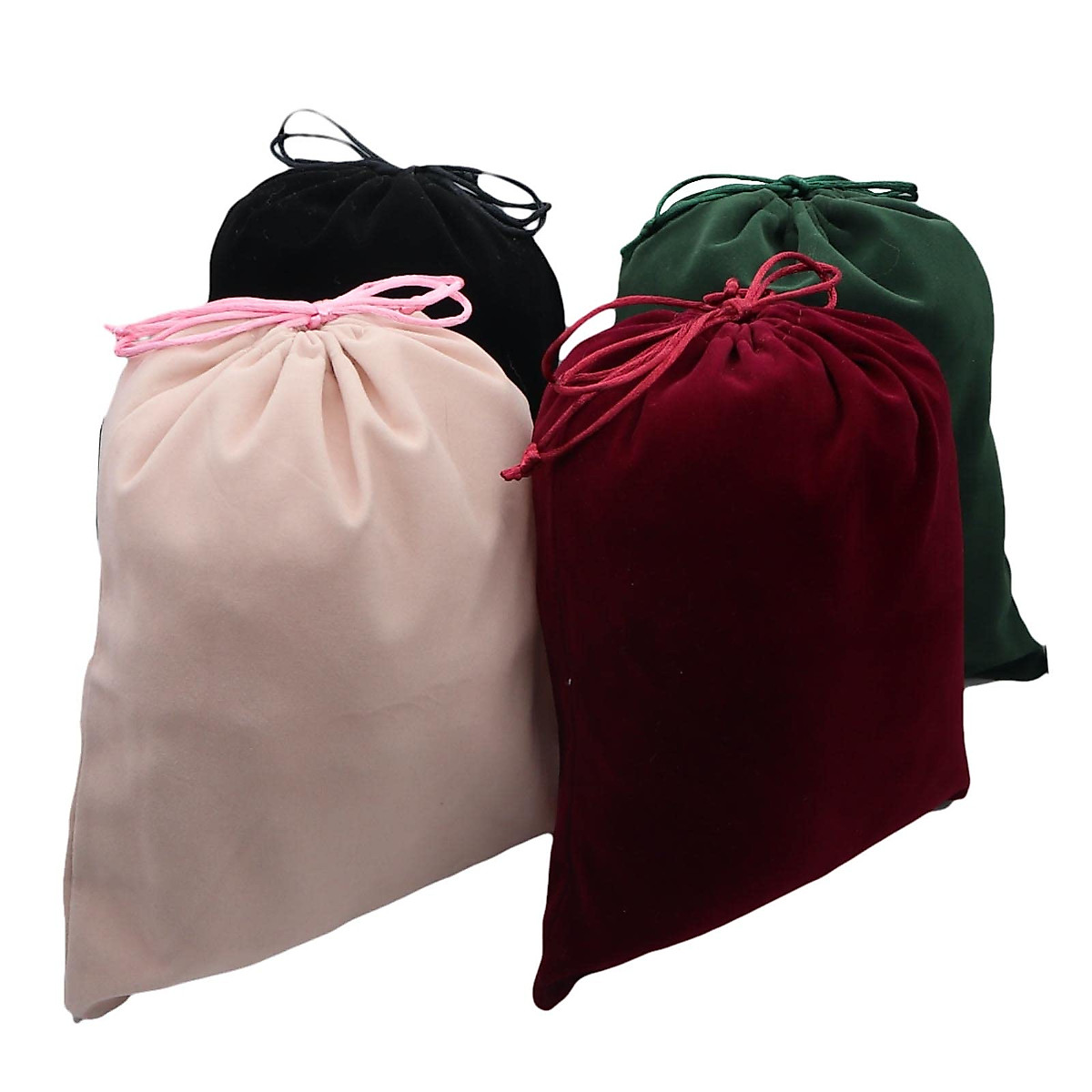 Aestivate 8 Pack Large Velvet Drawstring Pouch, Velvet Bag 8×10 Inch Storage Bag Cosmetics Pouches Dust Bag 8 Pieces(Black)