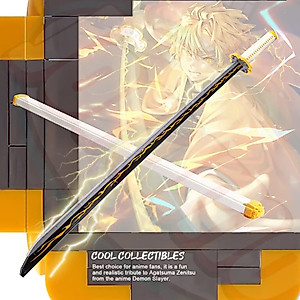 Demon Slayer Swords Building Set, 39in Zenitsu Sword Building Block with Scabbard and Stand, Katana Demon Slayer Gift for Boy, 956 Pcs