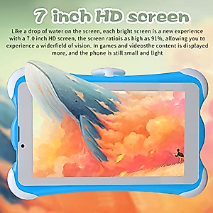 Kids Tablet, Kids Tablet Animation Dual SIM Card Dual Standby Bluetooth 3GB RAM 32GB ROM for Education (US Plug)