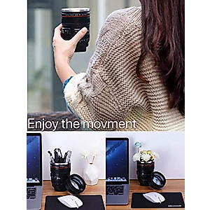 Chasing Y Camera Lens Coffee Mug,Vacuum Insulated Lens Coffee Mug with Spoon,Stainless Steel Travel Tumbler Cup,Photographer Camera Mug Coffee Thermos for Men, Women