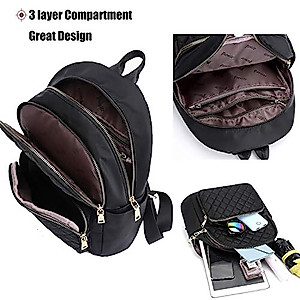 Backpack for Women, Myhozee Backpacks Womens Multipurpose Design Handbags and Shoulder Bag Travel Backpacks Purse Black Quilted mochilas para mujer