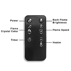 Oxhark Flame 26 Inches Electric Fireplace Inserts, 1500W Recessed Fireplace Electric with Remote Control, Crystal, Overheating Protection and Timer, Black