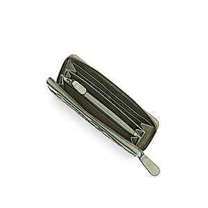 Frye Melissa Studded Floral Zip Wallet, Wild Sage