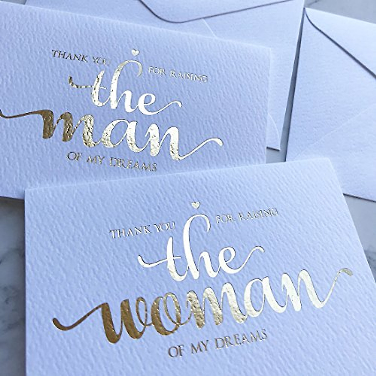 MAGJUCHE Thank You for Raising The Man, The Women of My Dreams, Gold Foil Wedding Day Cards Set to Your in Laws, from Bride and Groom