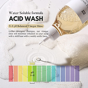 mimosu Apple Cider Vinegar Hair Rinse with Rice Water 10fl.oz, Rice Water for Hair Growth Cleansing Conditioner,Gentle Scalp Cleanser for Build Up, Glycolic Acid Dandruff Treatment