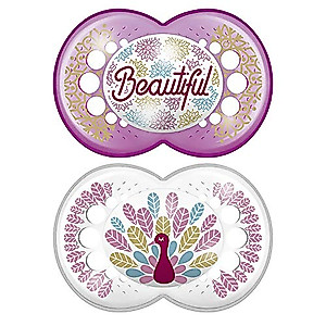 MAM Original Baby Pacifier, Nipple Shape Helps Promote Healthy Oral Development, Sterilizer Case, Animal/Girl, 16+ (Pack of 2)