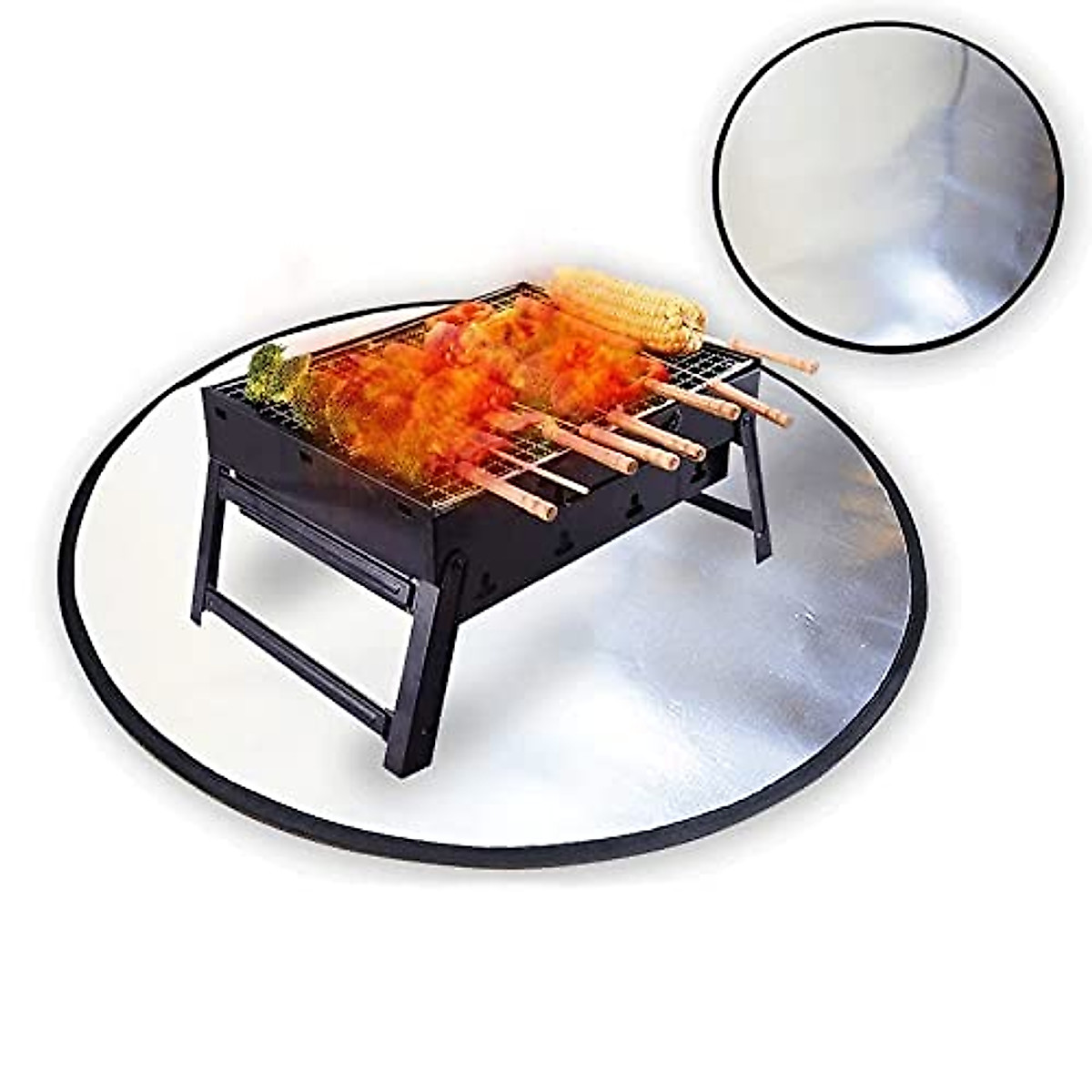 VTYEUTP Fireproof Mat for fire Pit mat 30" Round, Fireproof Mat for Patio, Deck, Grass, Lawn, Heat Shield, Fire Resistant Pad for Outdoor, Fire Pit Accessories(30 Inch)