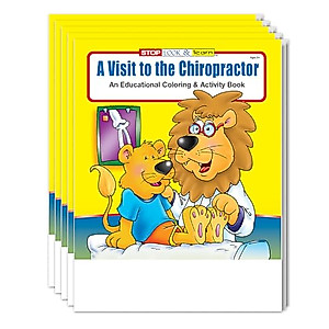 ZoCo - A Visit to The Chiropractor's Office - Educational Coloring Books (50 Bulk Pack, Without Crayons) - Chiropractor Supplies - Activities for Kids