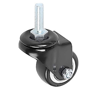 uoboeuq 1.5 Inch Swivel Caster Wheels PU 360 Degree Threaded Stem Caster Wheel M8 x 25mm, 330lb Total Load Capacity, Pack of 4