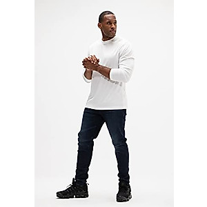 DEVOPS Men's 3Pack UPF 50+ Dri fit Workout Moisture Wicking Long Sleeve T-Shirt (Medium, Navy/Safty Green/White)