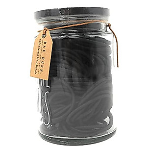 Rae Dunn by Magenta LL PONYTAIL HOLDERS Large Jar, 150 elastic hair bands ties, 5.5" tall x 3.75" wide, Glass, Bathroom, Bedroom, Scrunchy, Holder, Storage, Organizer, Apothecary, Vanity
