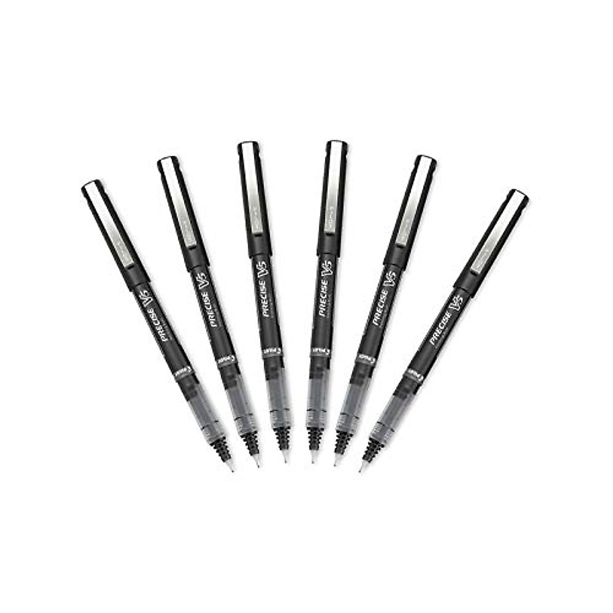PILOT Precise V5 Stick Rolling Ball Pens, Extra Fine Point, Black Ink, 6 Pens 35334
