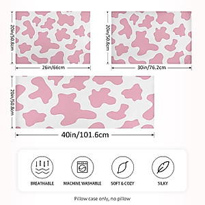 Joisal Pink Cow Print Camo Pillow Cases Silk Pillow Covers King Satin Pillows Case, with Envelope Closure, 40x20 Inches