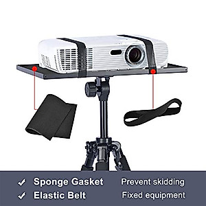 Facilife Projector Tripod Stand, Laptop Tripod Stand, Outdoor Projector Stand Adjustable Tall from 17.6 to 51.4 Inches, Multi-Purpose Portable Projector Stand Laptop Floor Stand for Laptop, DJ