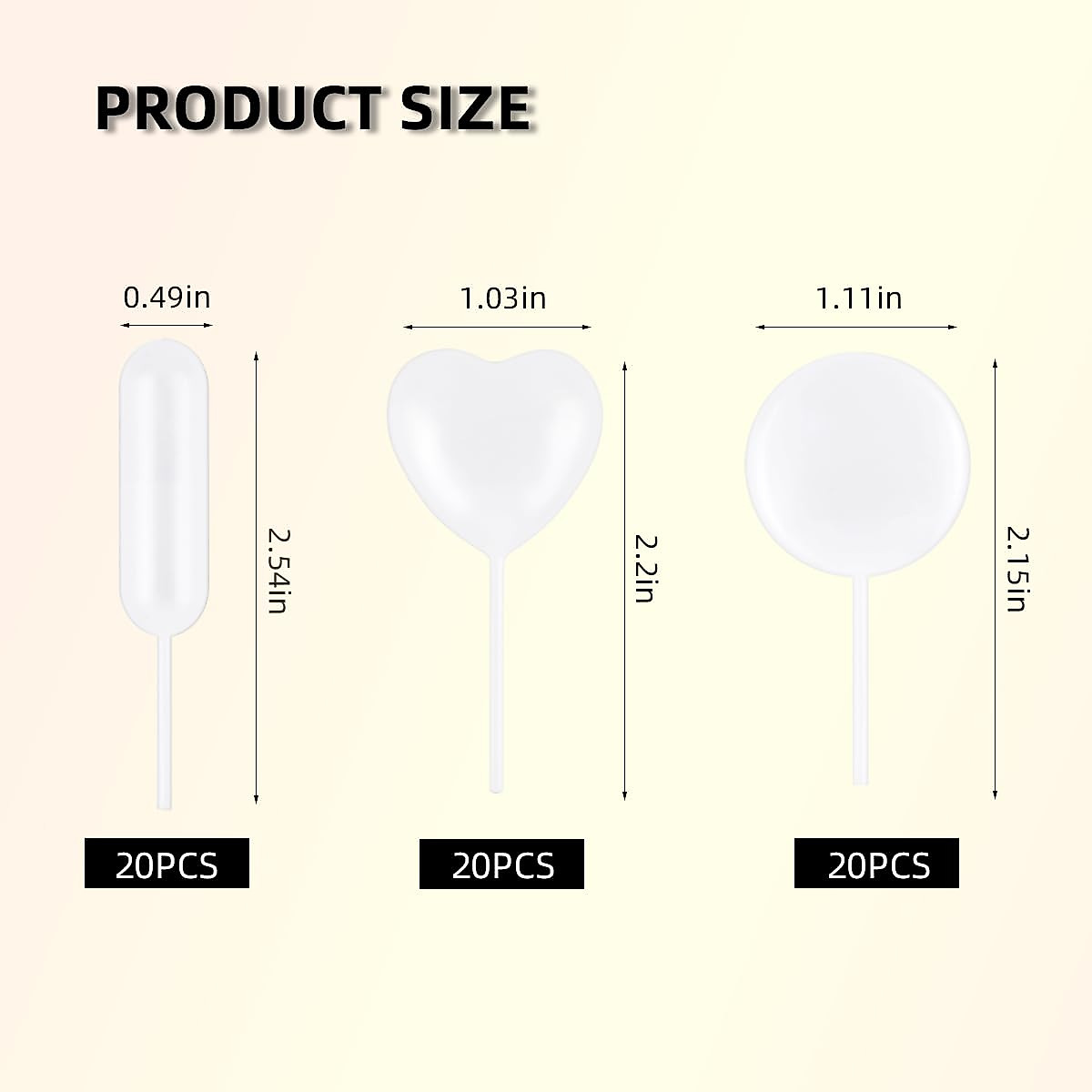 60 Pieces Cupcake Pipettes Plastic Pipettes Squeeze for Strawberries Chocolate 4ml Plastic Transfer Pipettes Liquid Pipettes Dropper Disposable Cupcakes Injector Mini Pipette for Ice Cream Dessert