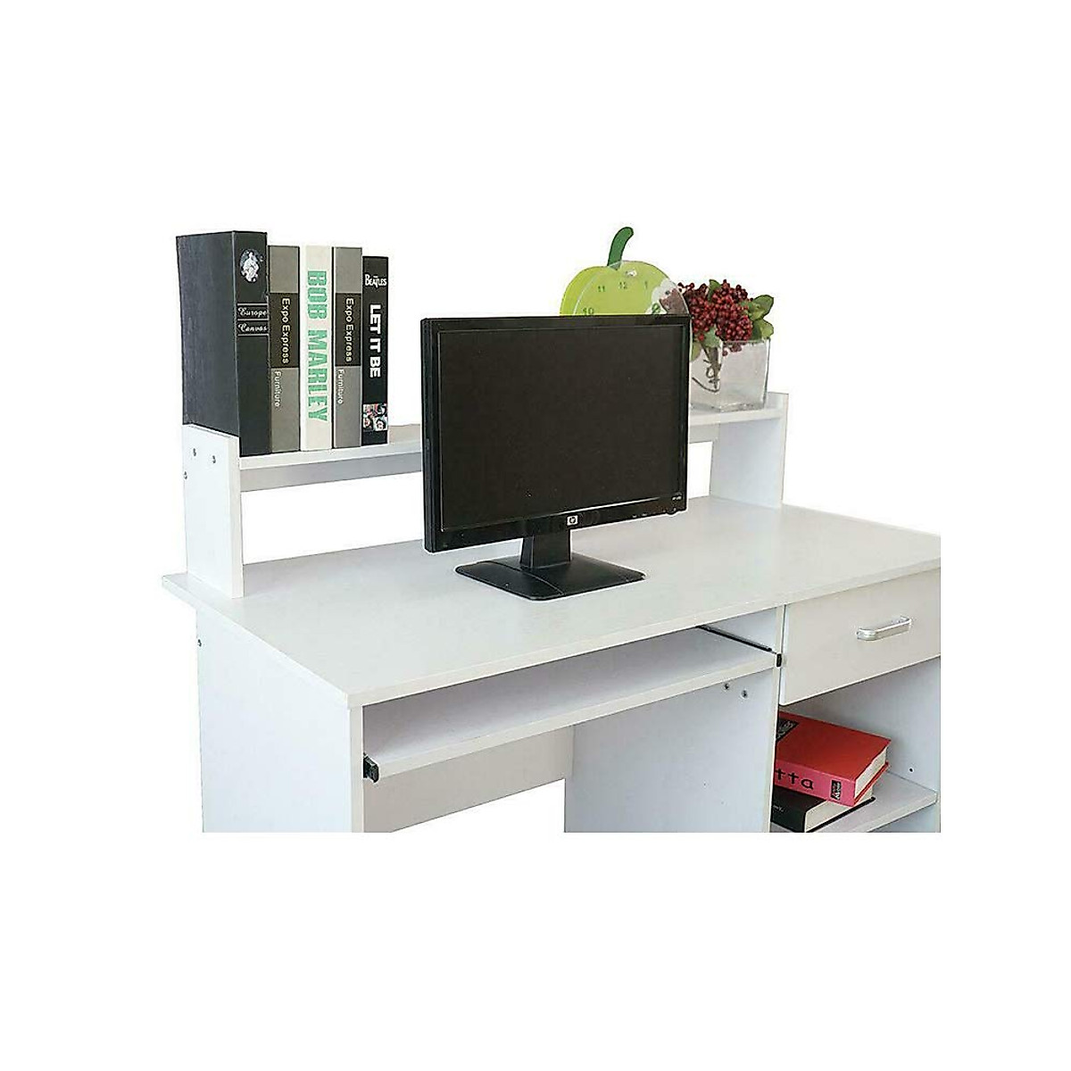 Thaweesuk Shop White Writing Table Computer Desk Laptop Pc Wood Workstation Study Office Home Work Furniture E1 15mm Chipboard 43.3" x 19.69" x 37.4" (LxWxH)