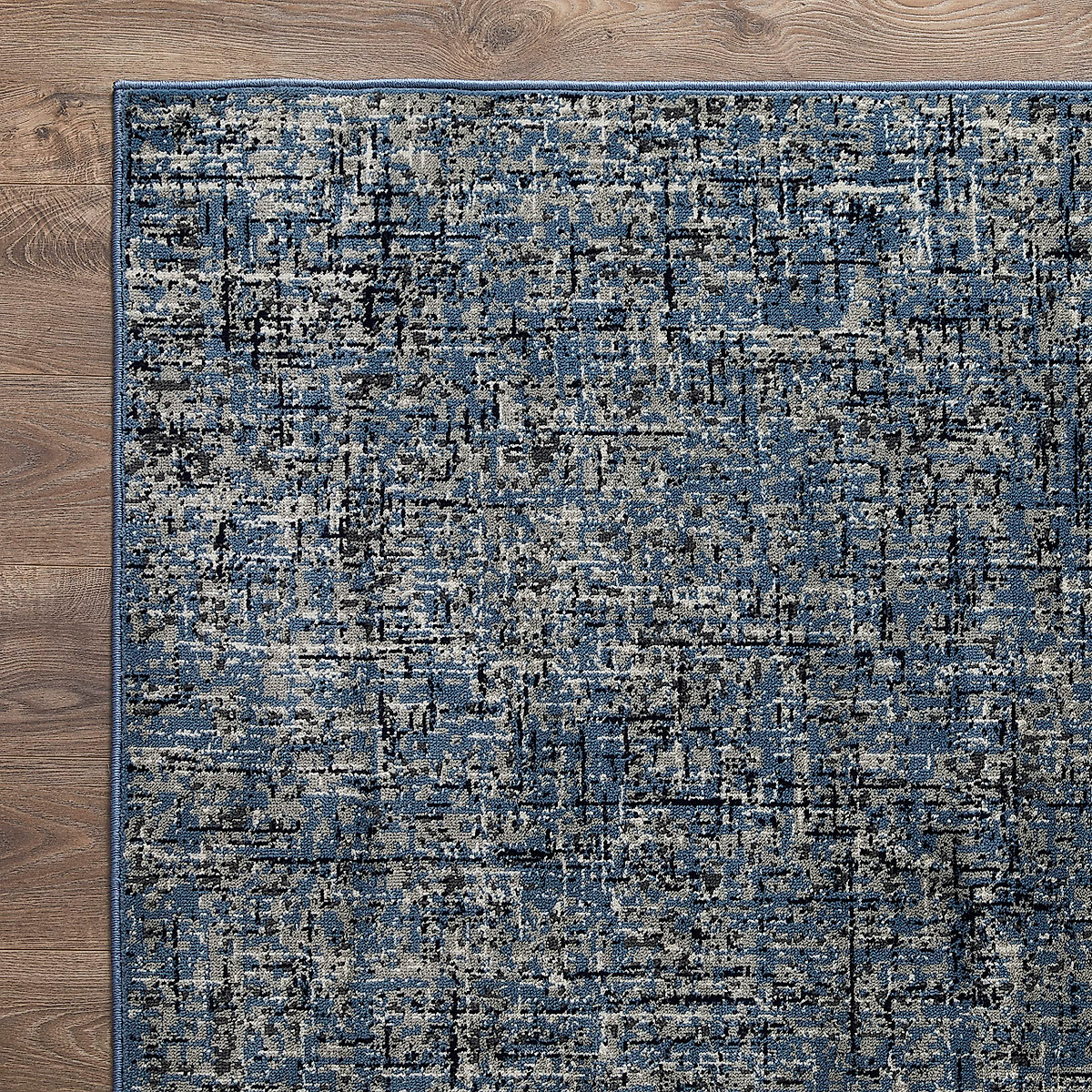 LOOMAKNOTI Celena Altenz 2' x 7' Blue Abstract Indoor Runner Rug