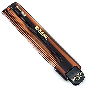 Kent NU22 Handmade Pocket Comb for Men, All Fine Tooth Hair Comb Straightener for Everyday Grooming Styling Hair, Beard and Mustache, Use Dry or with Balms, Saw Cut and Hand Polished, Made in England