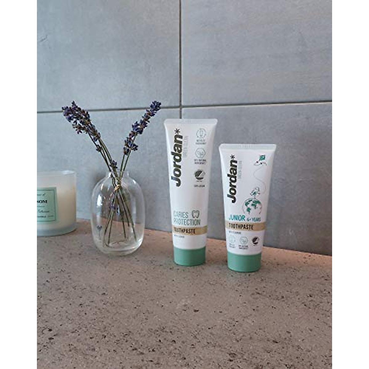 Jordan* ® | Green Clean Manual Toothbrush | Award Winning Sustainable Toothbrush Made from Recycled Materials | Eco-Friendly | Scandinavian Design | Soft Bristle Toothbrush | Mixed Colour | 4 Units