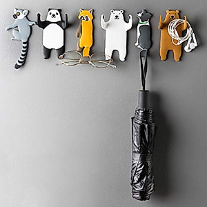 VICASKY 3pcs Coat Hooks Dog Shape Creative Wall Hook Self Adhesive Hooks Seamless Stick Removable Key Hook Home Storage Utility Hooks for Hanging Hats, Coats, Keys and Towels 5.51x1.57in