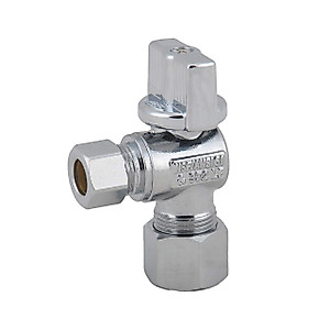 LD Valve- 1/4 Turn Angle Stop Valve 1/2-in OD X in 3/8-OD Compression,Quarter Turn LF Brass Chrome Plated Angle Shut Off Water Supply Stop for Faucet or Toilet Installation (2-Pack)