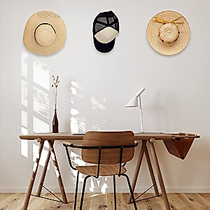 16 Pack Adhesive Hat Rack for Baseball Caps, Hat Hooks for Wall, Minimalist Hat Organizer No Drilling Hat Holder for Bedroom, Door, Office, Closet (White)
