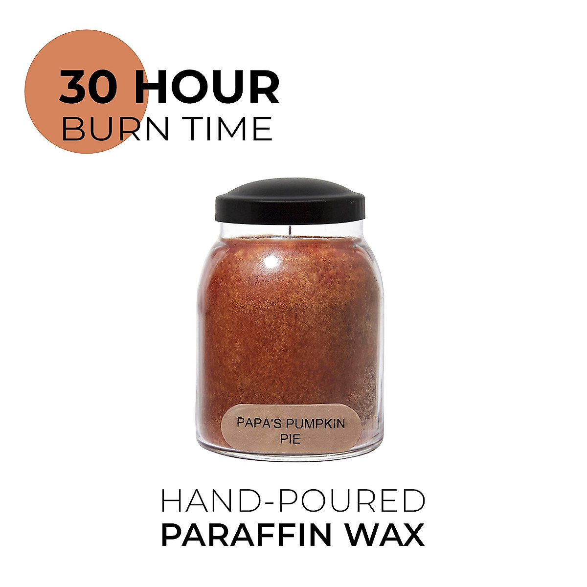 A Cheerful Giver - Papa's Pumpkin Pie Baby Scented Glass Jar Candle (6oz) with Lid & True to Life Fragrance Made in USA