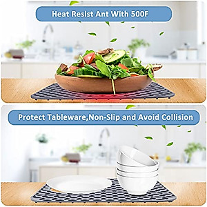 NCUUBR Silicone Sink Mats for Bottom of Kitchen Sink, 2 PCS Sink Mat and Protectors for Stainless Steel Sink, 13.58 ''x 11.6 '' Rear Drain Non-slip Sink Protectors