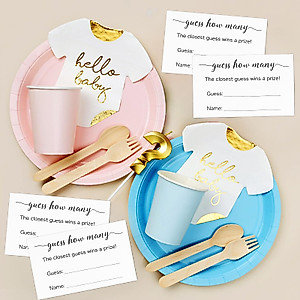 Anwyll Guess How Many Game Cards,50Pcs Guess How Many Baby Shower Game Cards,High-End Candies Cookies Guess How Many Game Cards for Baby Shower Birthday Party Bridal Shower Wedding Activity(3.5×2.1'')