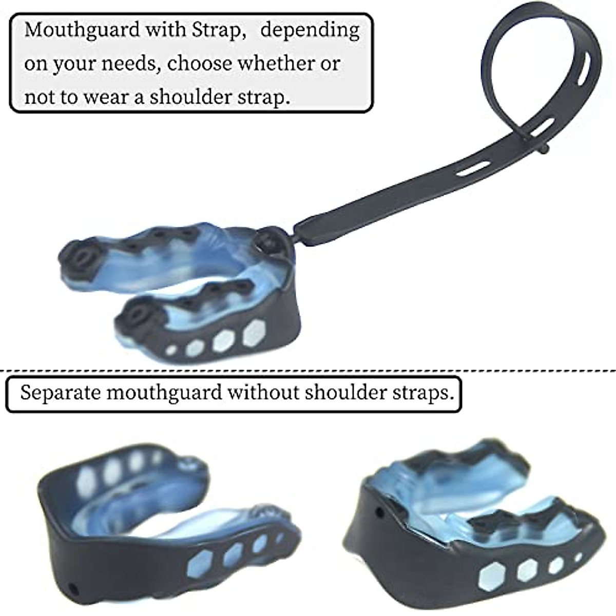 Football Mouthguard,Braces Mouthguard with Strap Fit Teen and Child, Youth Sports Mouthguard and Kids Mouth Guard for Football, Boxing, Taekwondo, Sanda, Basketball, Lacrosse, Rugby Matches