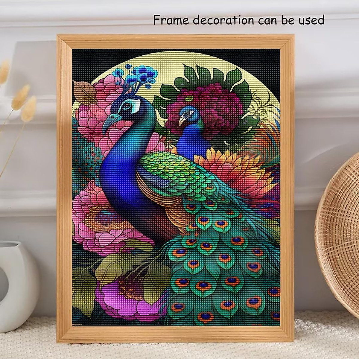 Solitar 5D Custom Diamond Painting, DIY Personalized Diamond Art Photo Rich and Noble Peacock 1, Diamond Painting Pictures Kits, Paint by Numbers for Adults(12x16inch)